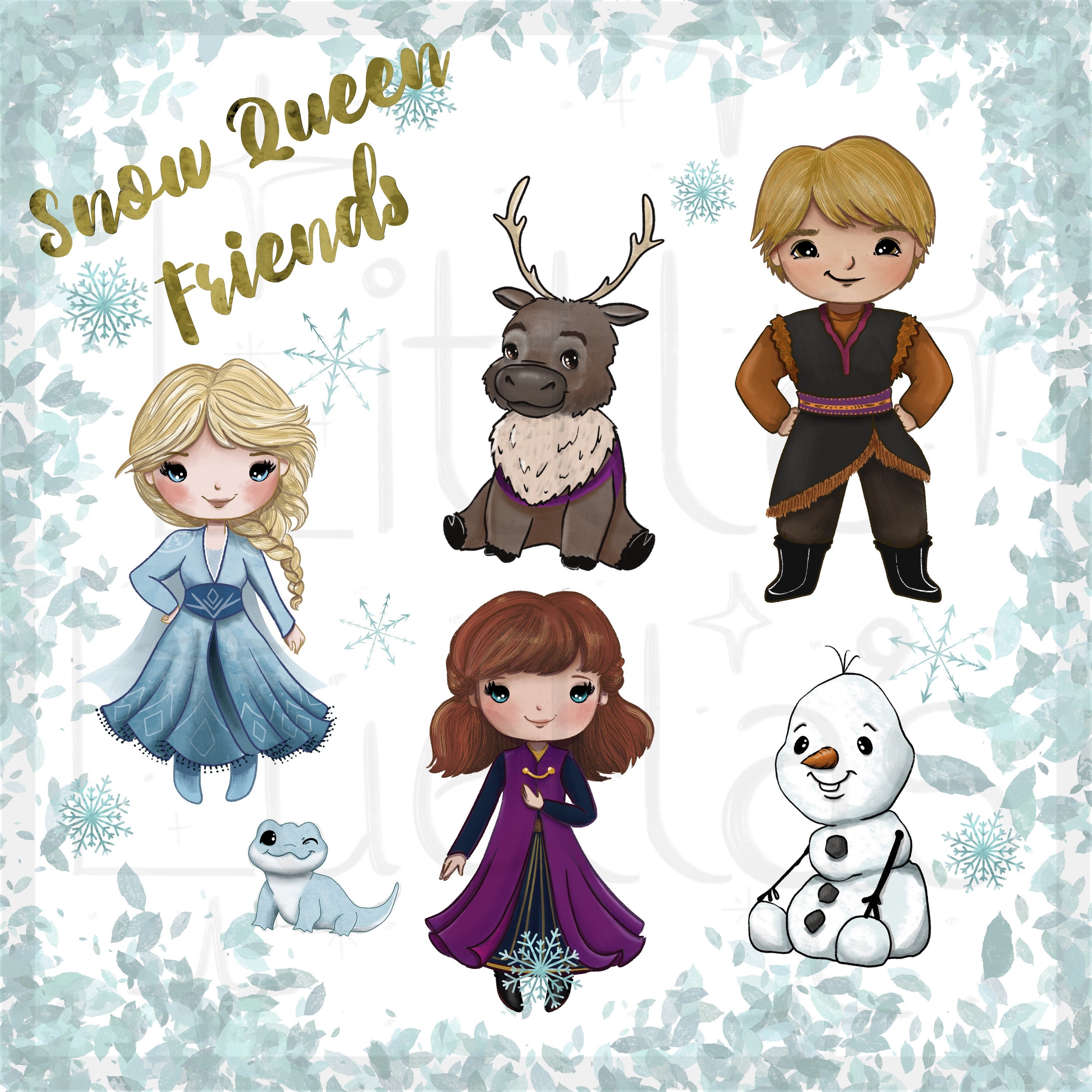 Snow Queen Ice Princess Snowman Reindeer Elsa Anna | Etsy