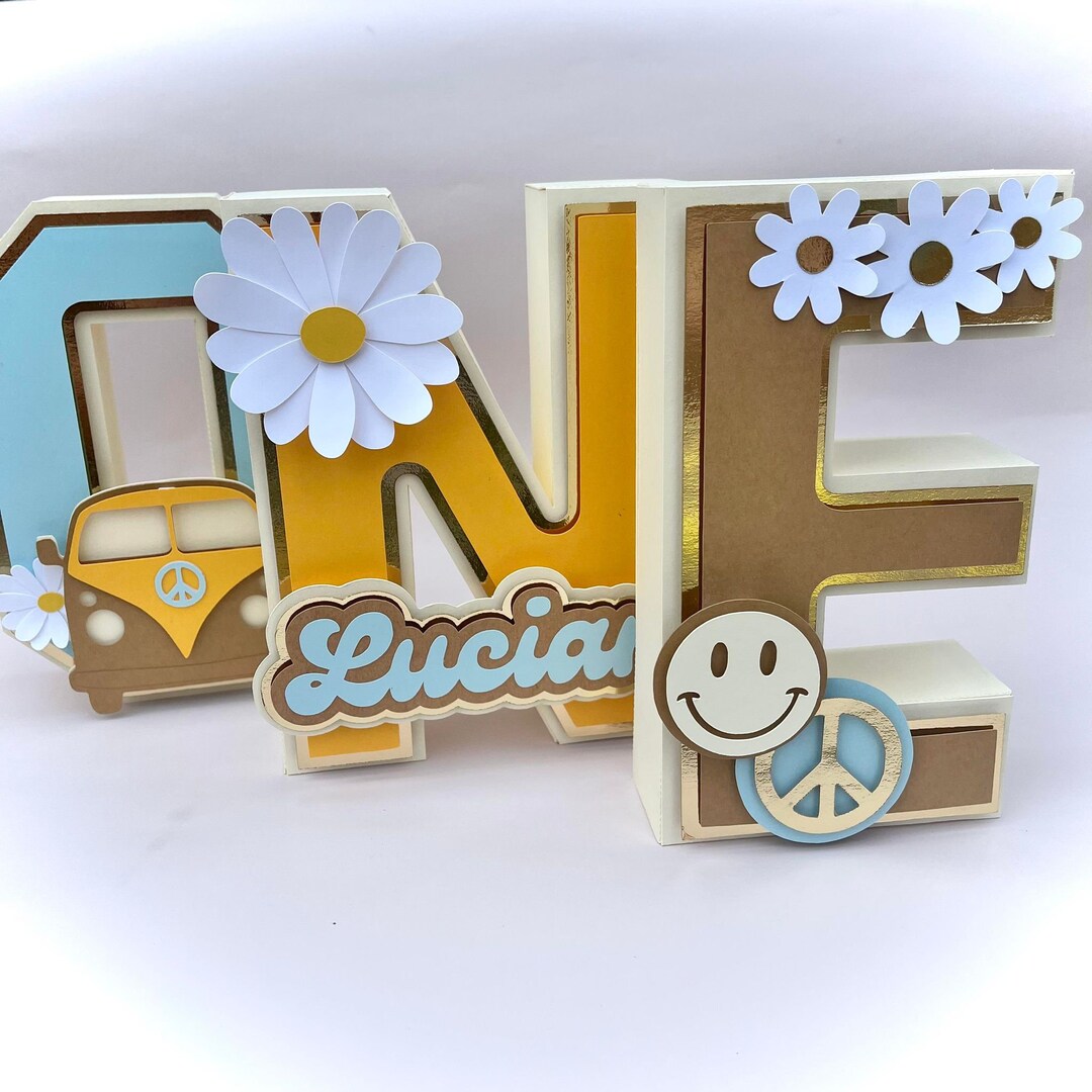 Groovy 3D Letters or Numbers - Handmade Eco-friendly Birthday Party ...