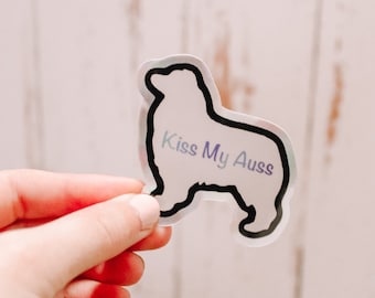 Kiss My Auss Decal // Australian Shepherd Bumper Sticker // Aussie ...