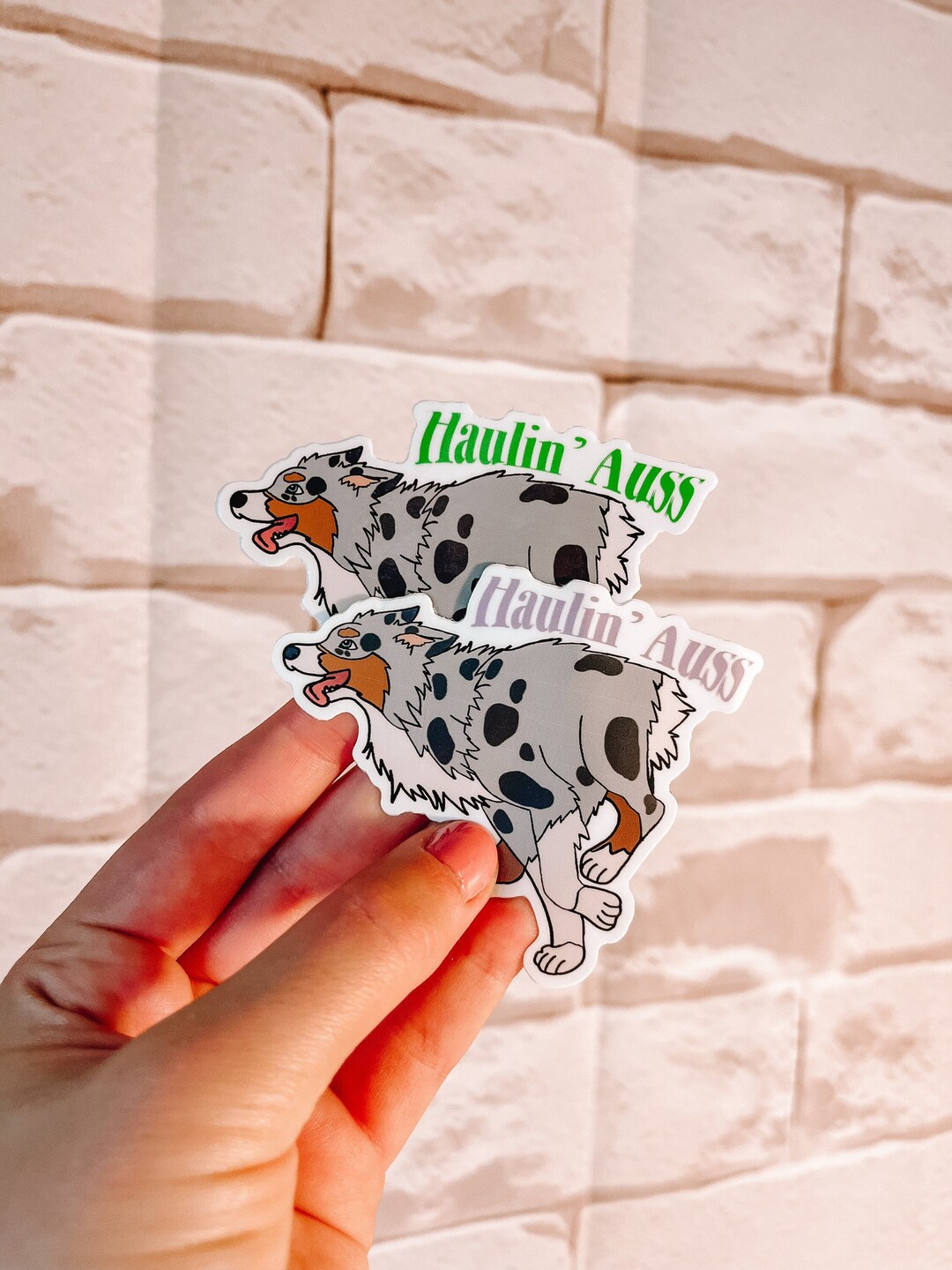 Blue Merle Haulin Auss Sticker | Australian Shepherd | Aussie | Dog ...