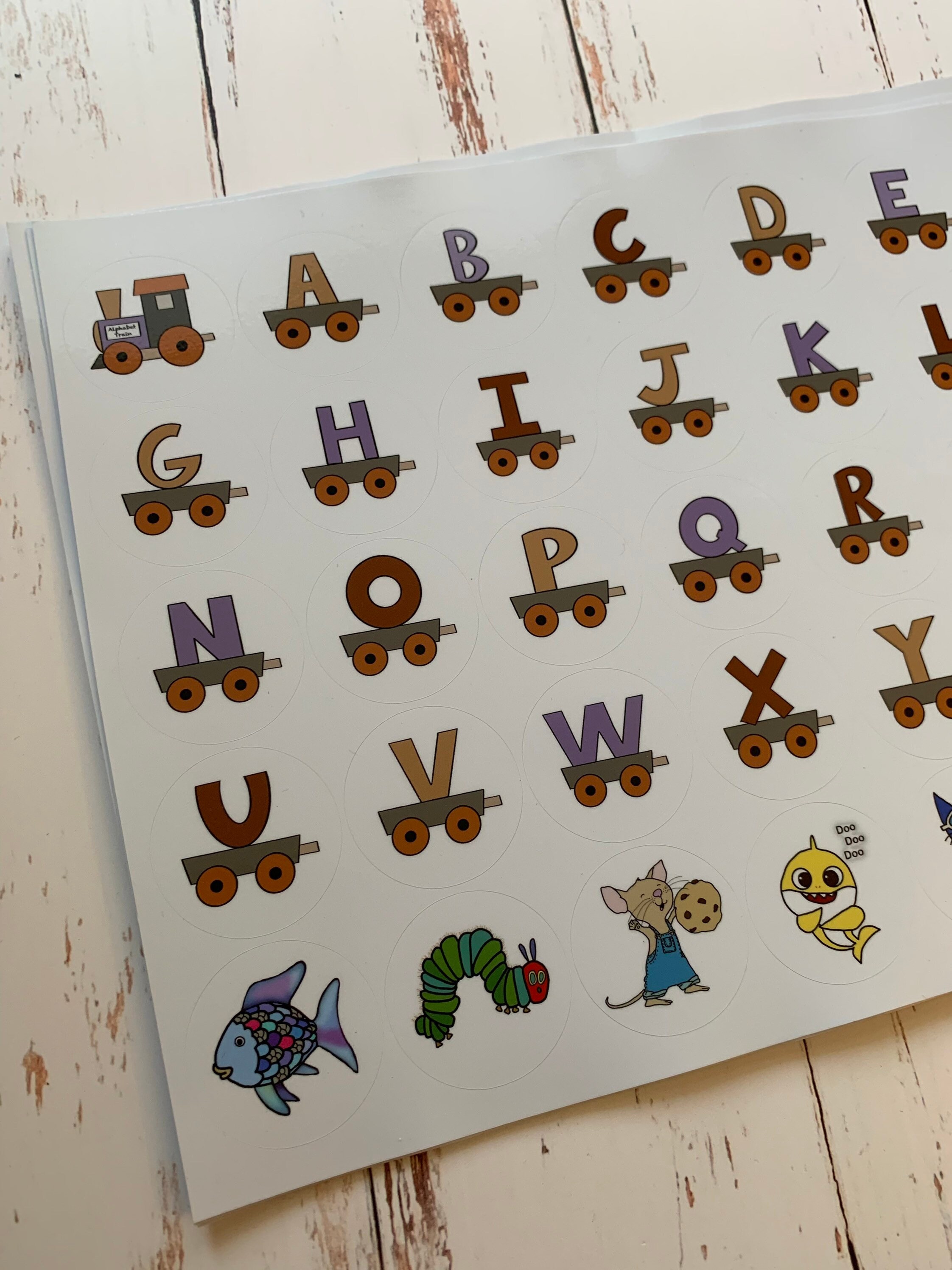 ABC Train Sticker Sheet Plus Extra Stickers Preschool Kids | Etsy