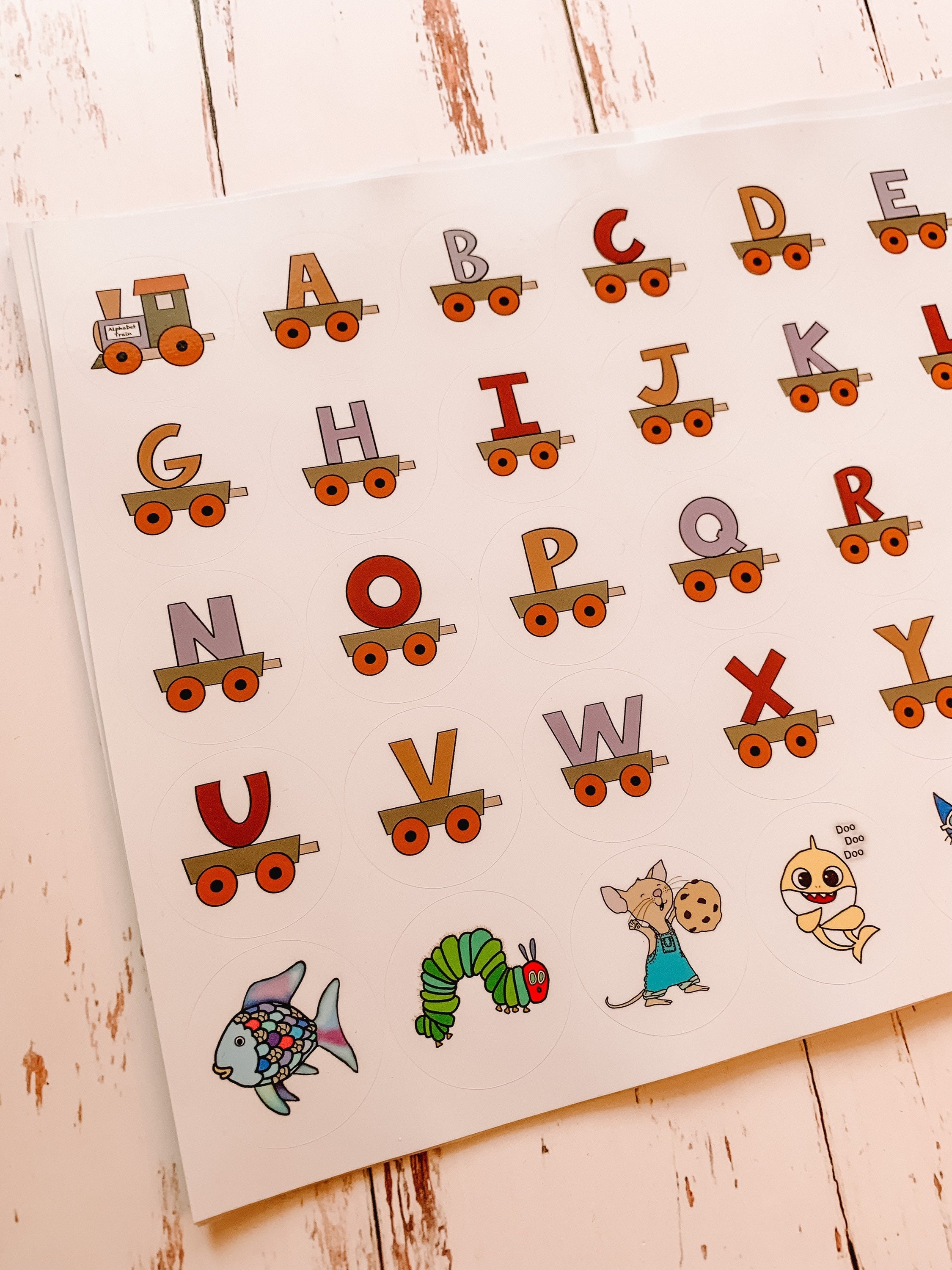 ABC Train Sticker Sheet Plus Extra Stickers Preschool Kids | Etsy