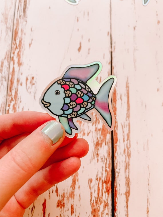 Holographic Rainbow Fish Sticker Kids Classic Small | Etsy