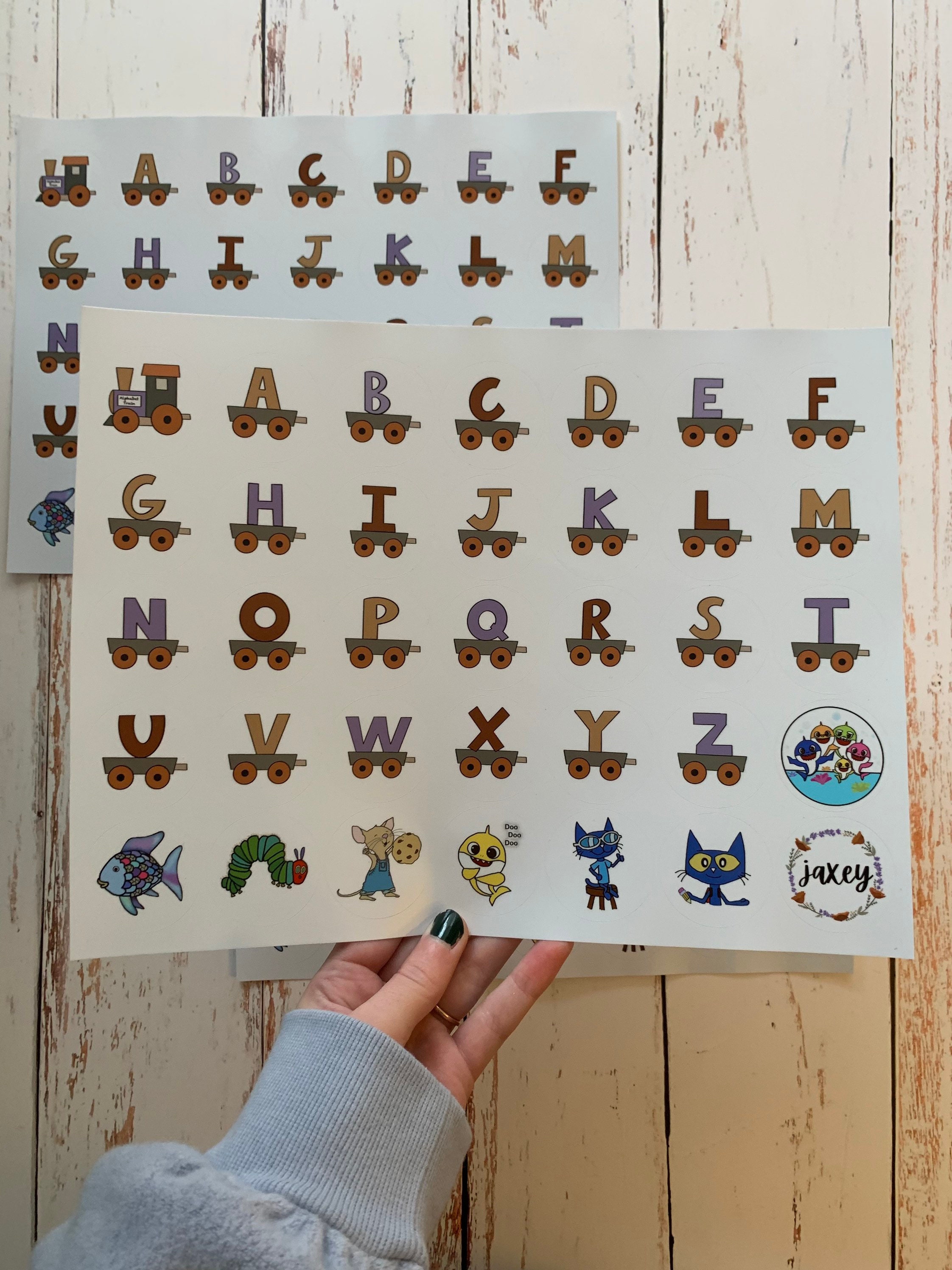 ABC Train Sticker Sheet Plus Extra Stickers Preschool Kids | Etsy