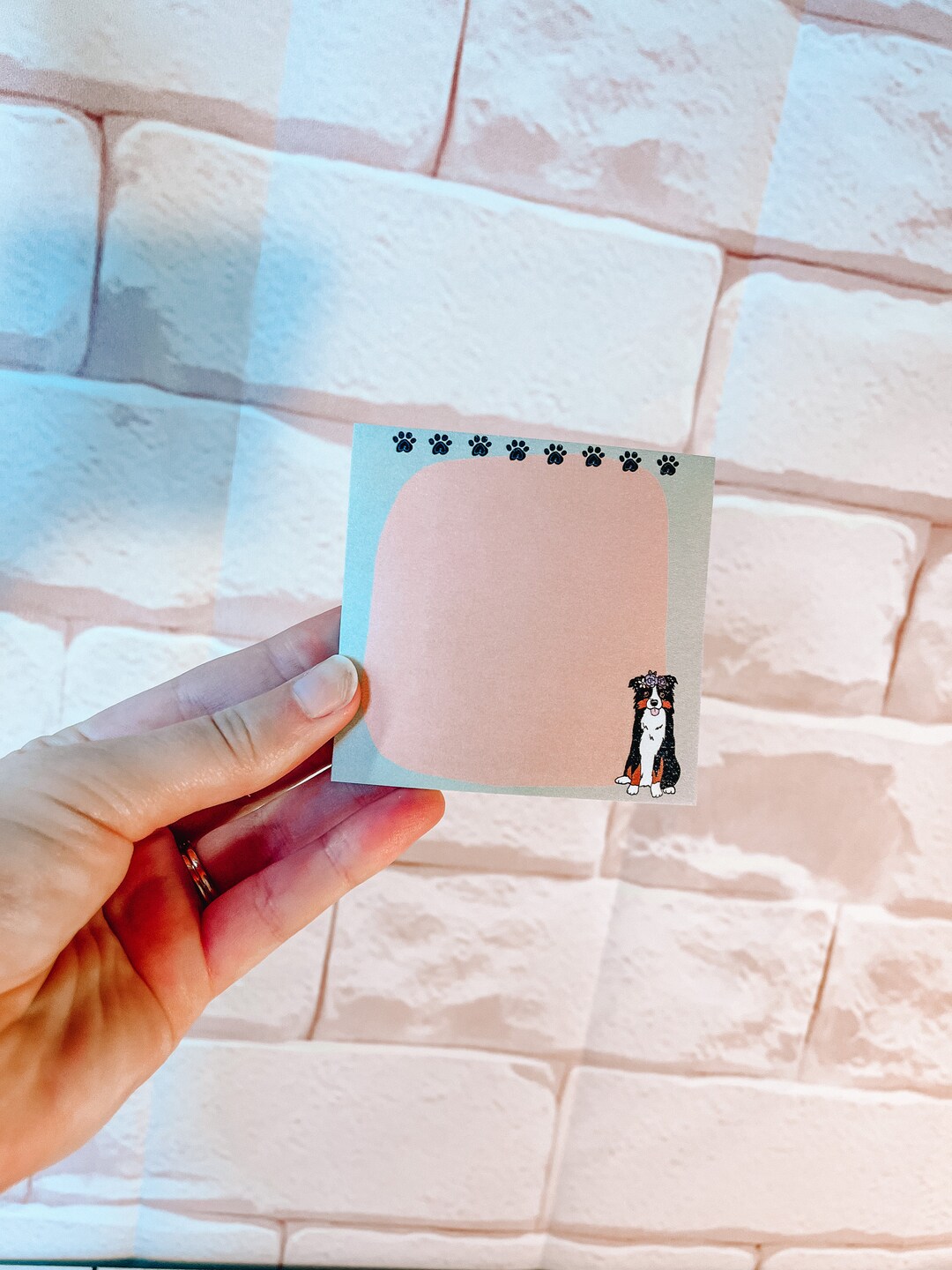 Aussie Sticky Note | Cute Australian Shepherd Notepad | Office - Etsy