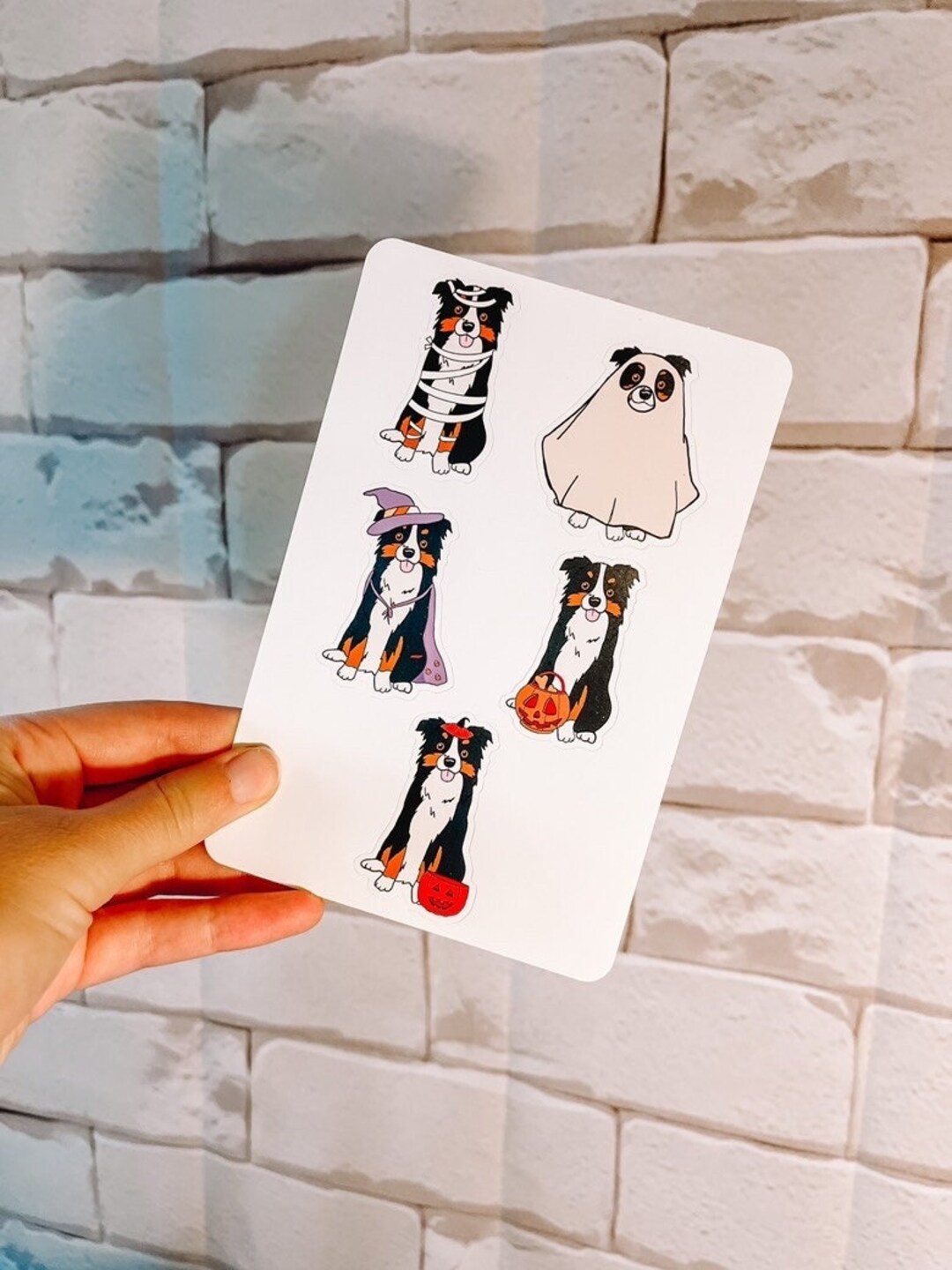 Black Tri Aussie Halloween Sticker Sheet | Australian Shepherd | Dog ...