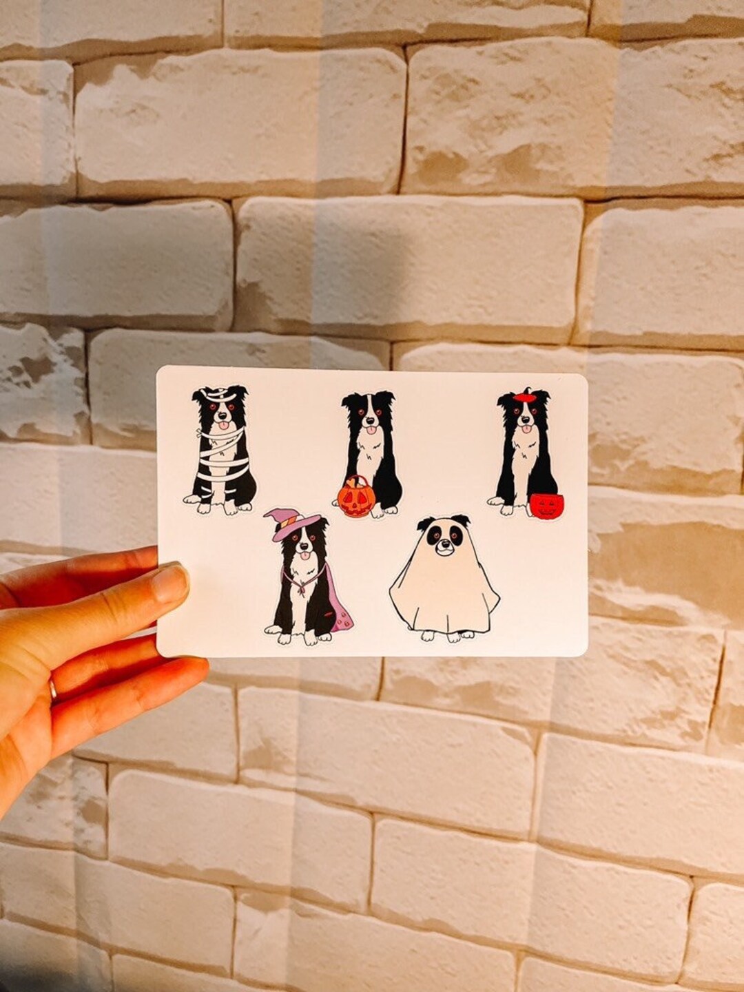 Black Bi Aussie Halloween Sticker Sheet | Australian Shepherd | Dog ...