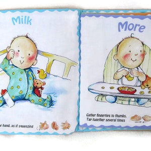 ASL Baby Sign Language Cloth Book, Baby's First Quiet Book, Educational ...