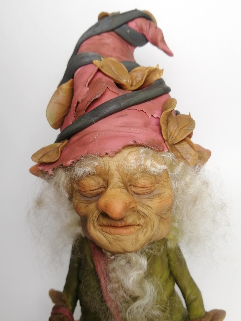 Elf Meditating - Yoga Goblin - Charming "duende" With Peace of Mind. - Etsy