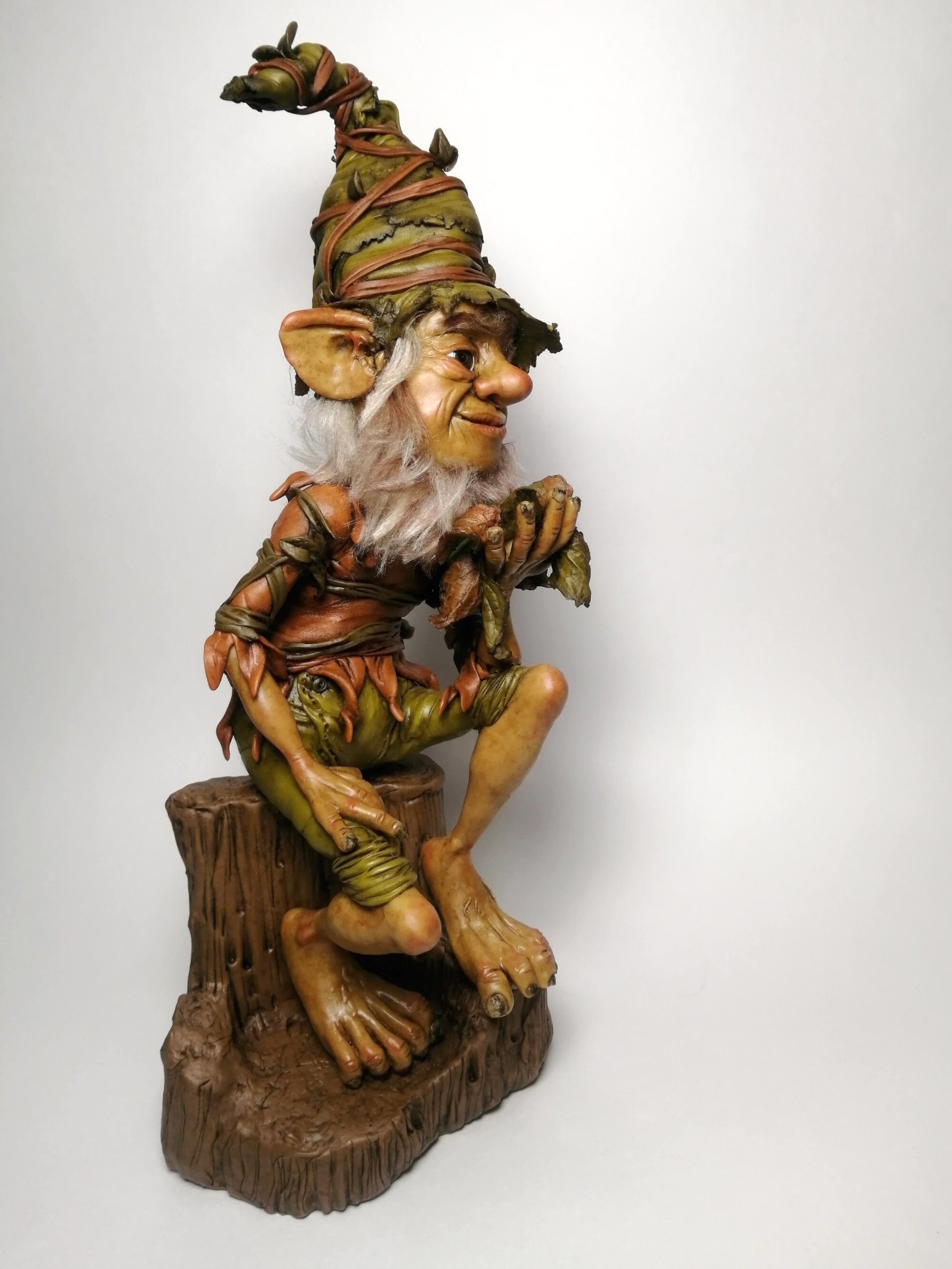 Handmade Forest Elf Figurine – Magic Flower Duende Sculpture, Woodland ...