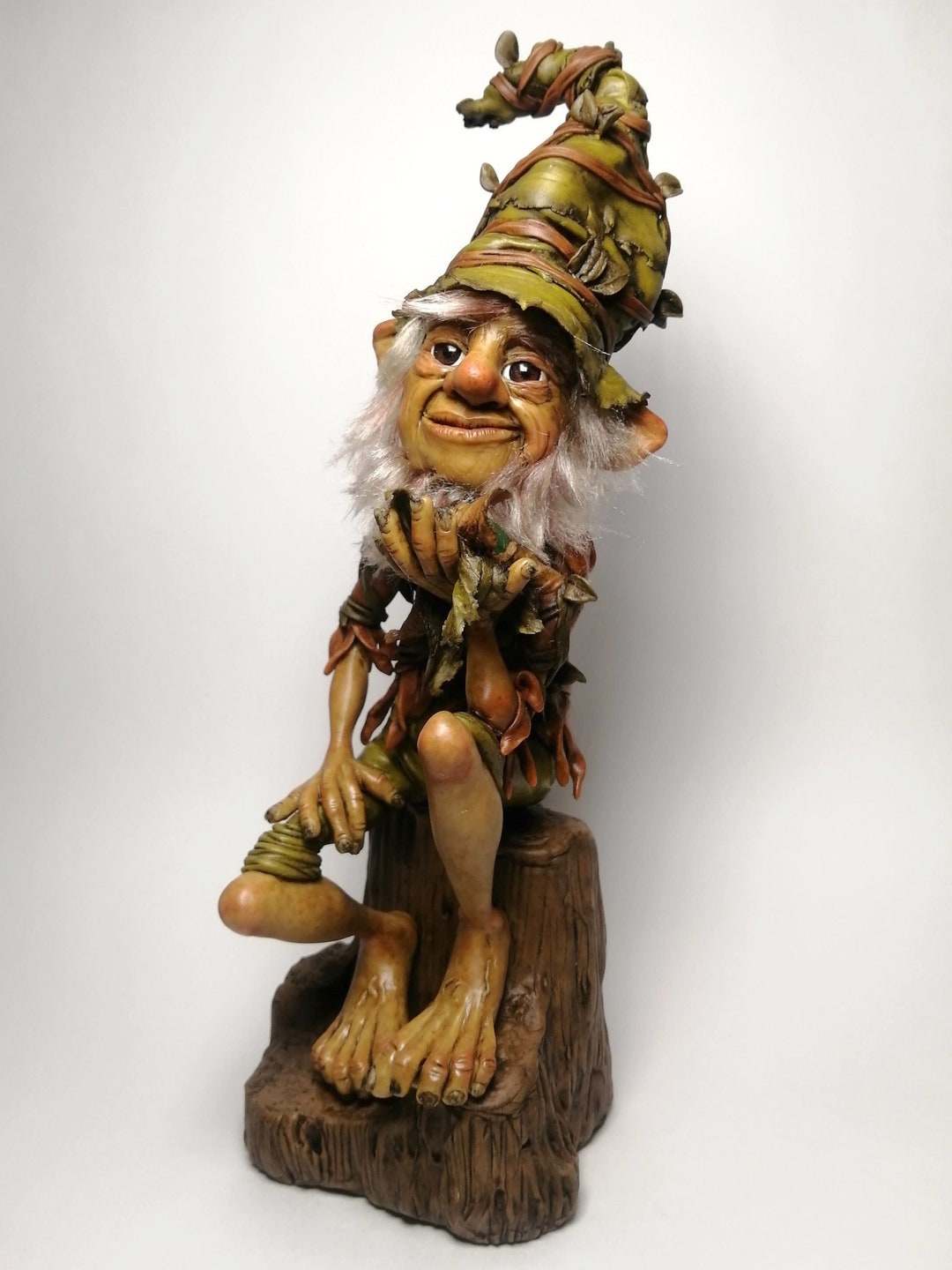 Handmade Forest Elf Figurine – Magic Flower Duende Sculpture, Woodland ...