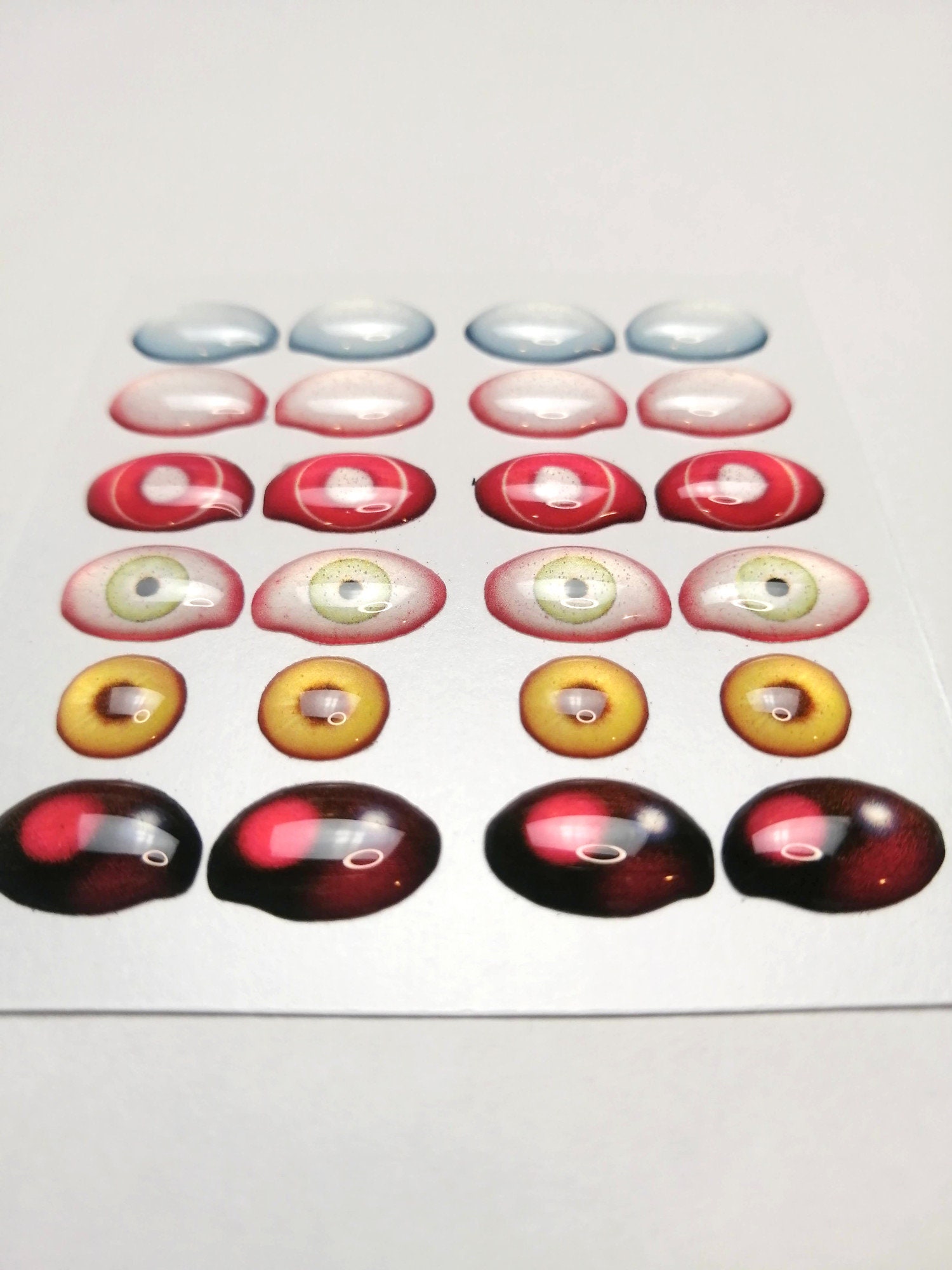 Horror Style 3D Eyes Stickers for Cold Porcelain, Dolls and Foam Crafts ...