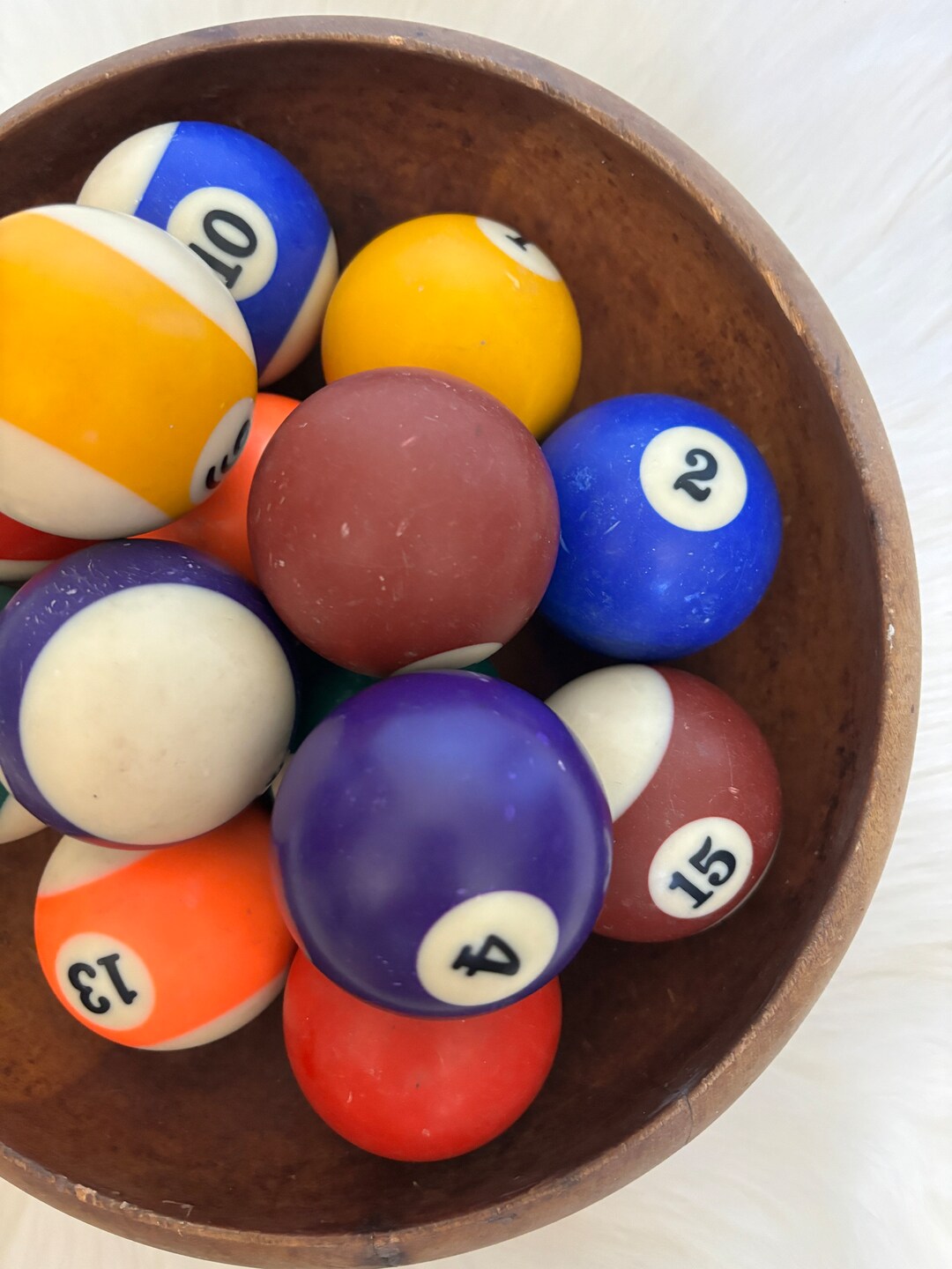 Vintage Set of 14 Pool Balls for Display Billiard Balls for Game Room ...