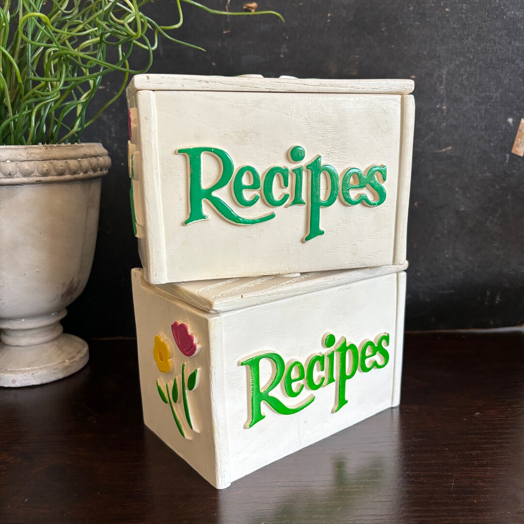 Vintage Floral Recipe Box: Retro Kitsch Kitchen Storage - Etsy