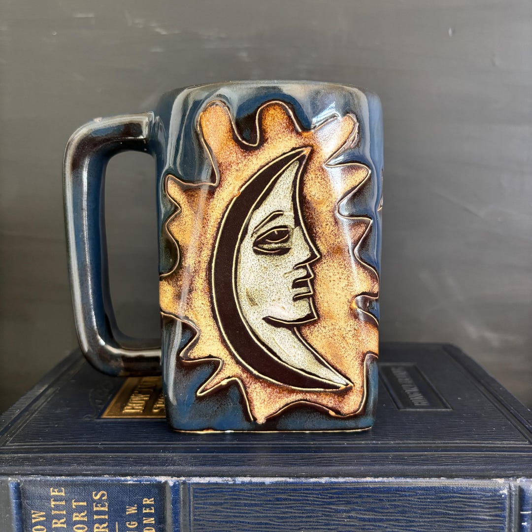 Vintage Ceramic Sun and Moon Mug Designs by Mara of Mexico Heavyweight ...
