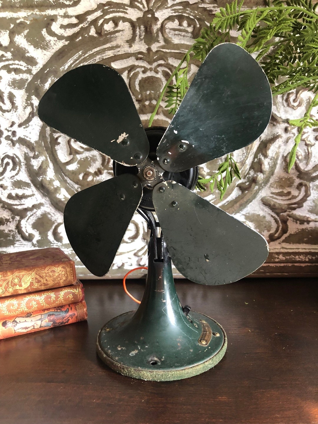 Industrial Charm! Vintage Metal Fan Green General Electric Retro Fan ...