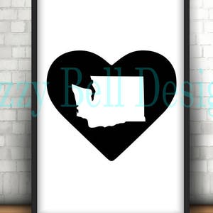Washington State Heart, I Love Washington Digital Instant Download SVG ...
