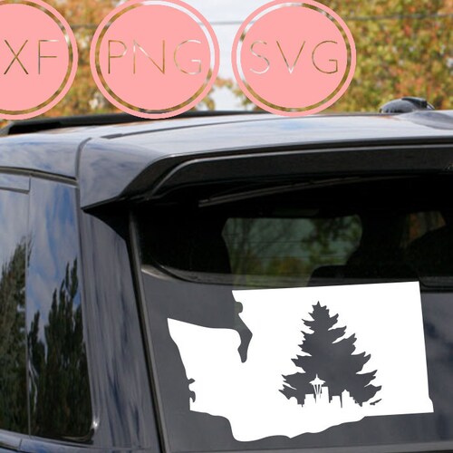 WASHINGTON State Seattle Skyline & Evergreen Tree Digital - Etsy
