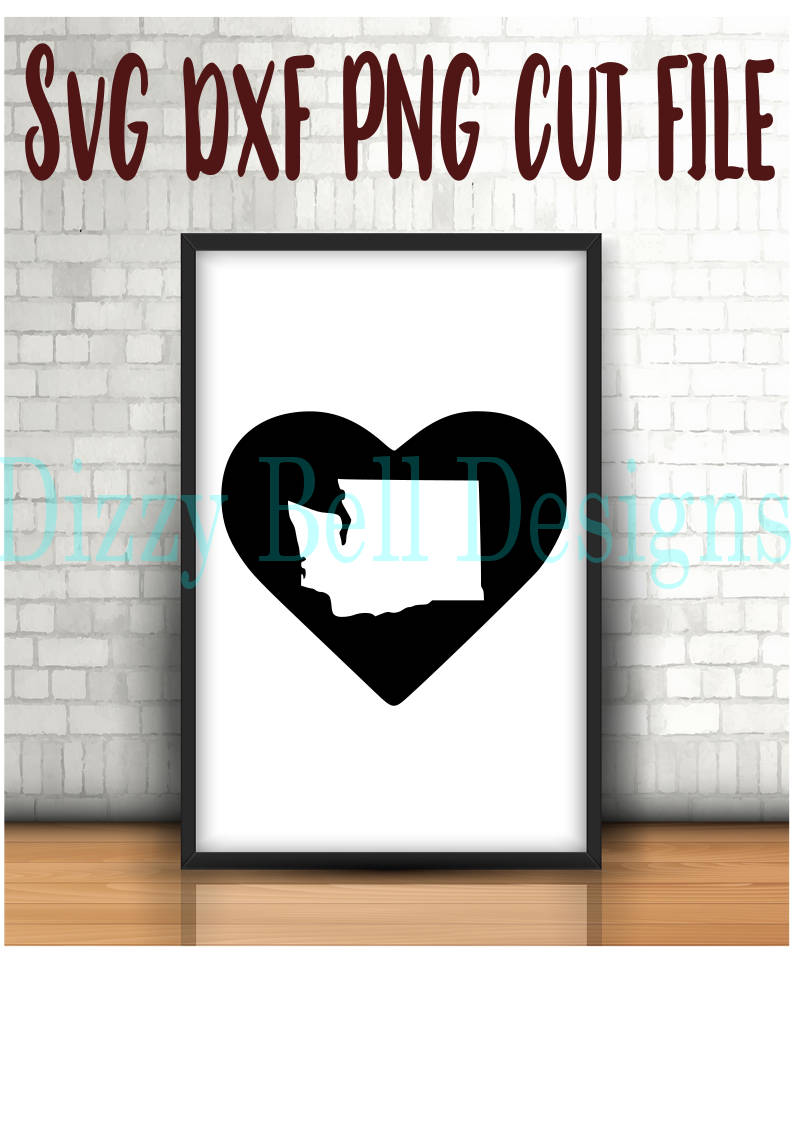 Washington State Heart, I Love Washington Digital Instant Download SVG ...