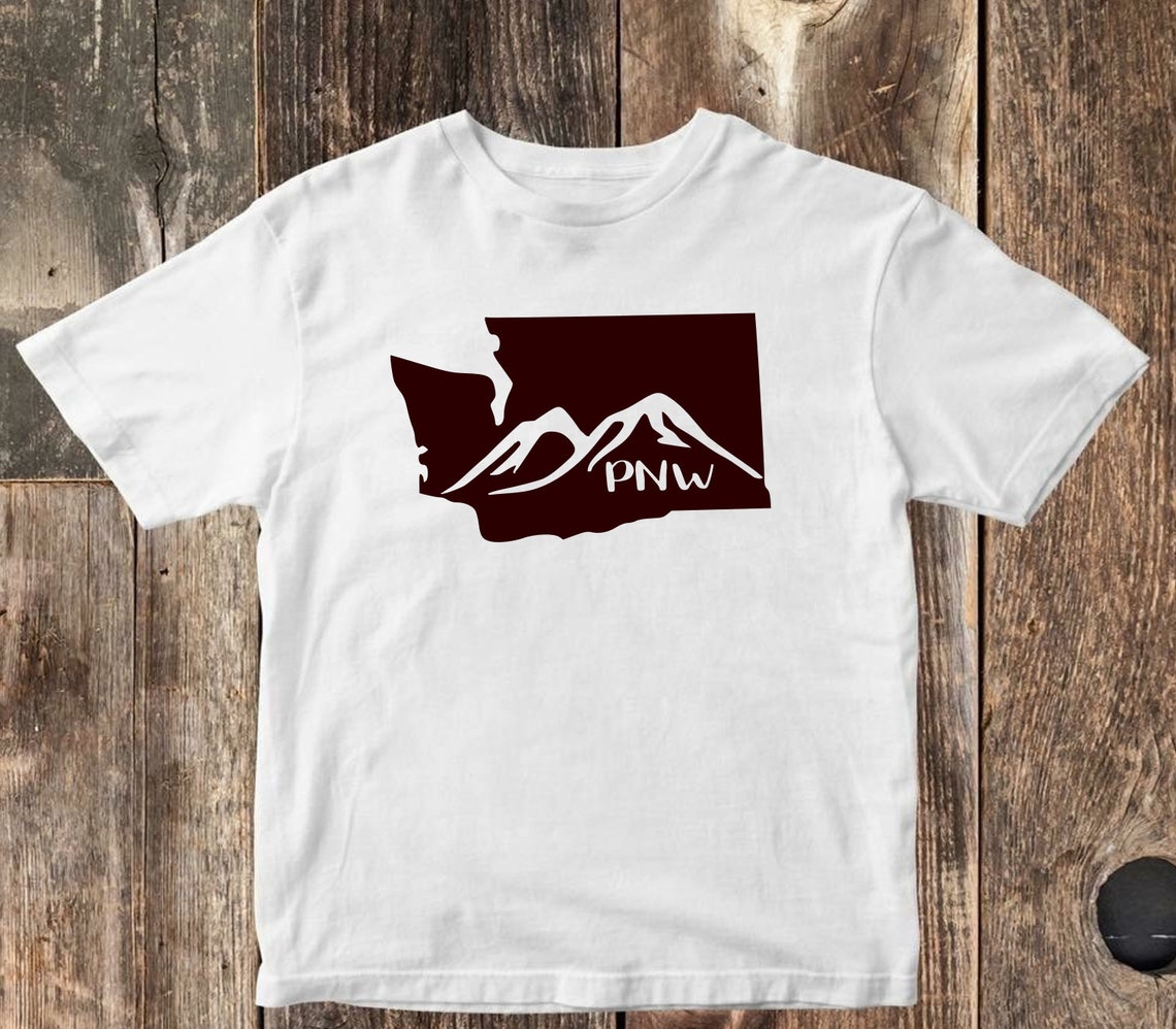 Washington State PNW Mountain Shirt WA State Pnw Clothing | Etsy