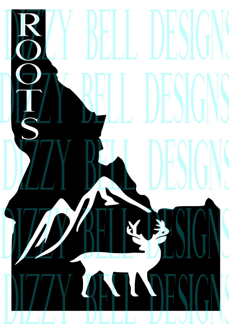 IDAHO State With Roots Deer and Mountains File PNW Digital - Etsy