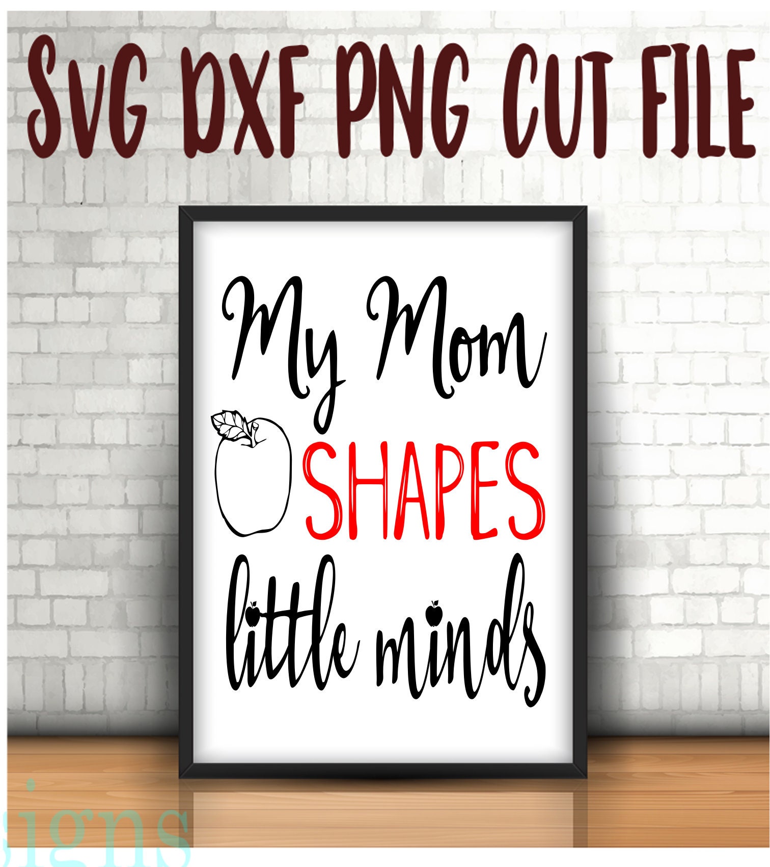 My Mom Shapes Little Minds Teacher SVG Teaching SVG - Etsy