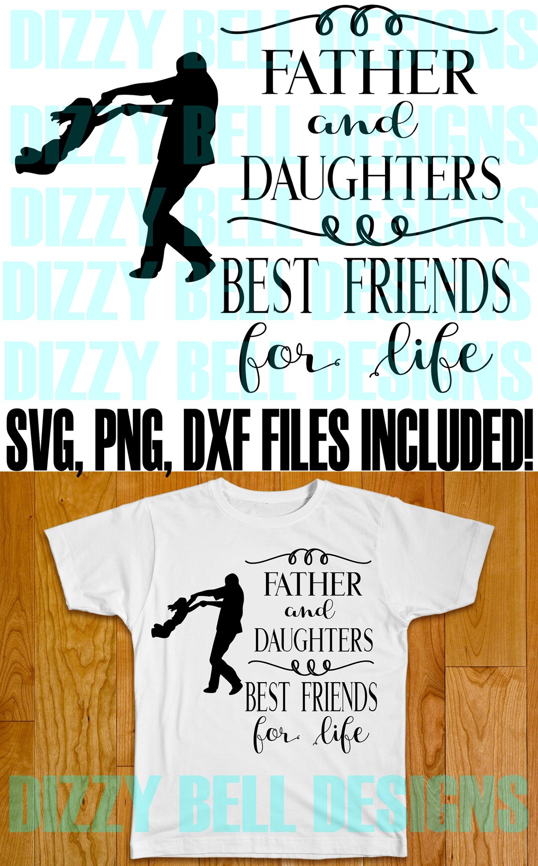 Father and Daughters Best Friends for Life, BFF Fatherly Love Digital ...