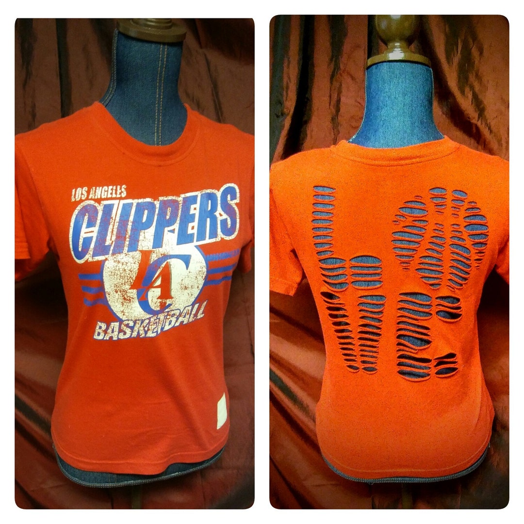 Refashioned LA Clippers Tee: Cut-out Vintage Upcycled T-shirt, Love and ...