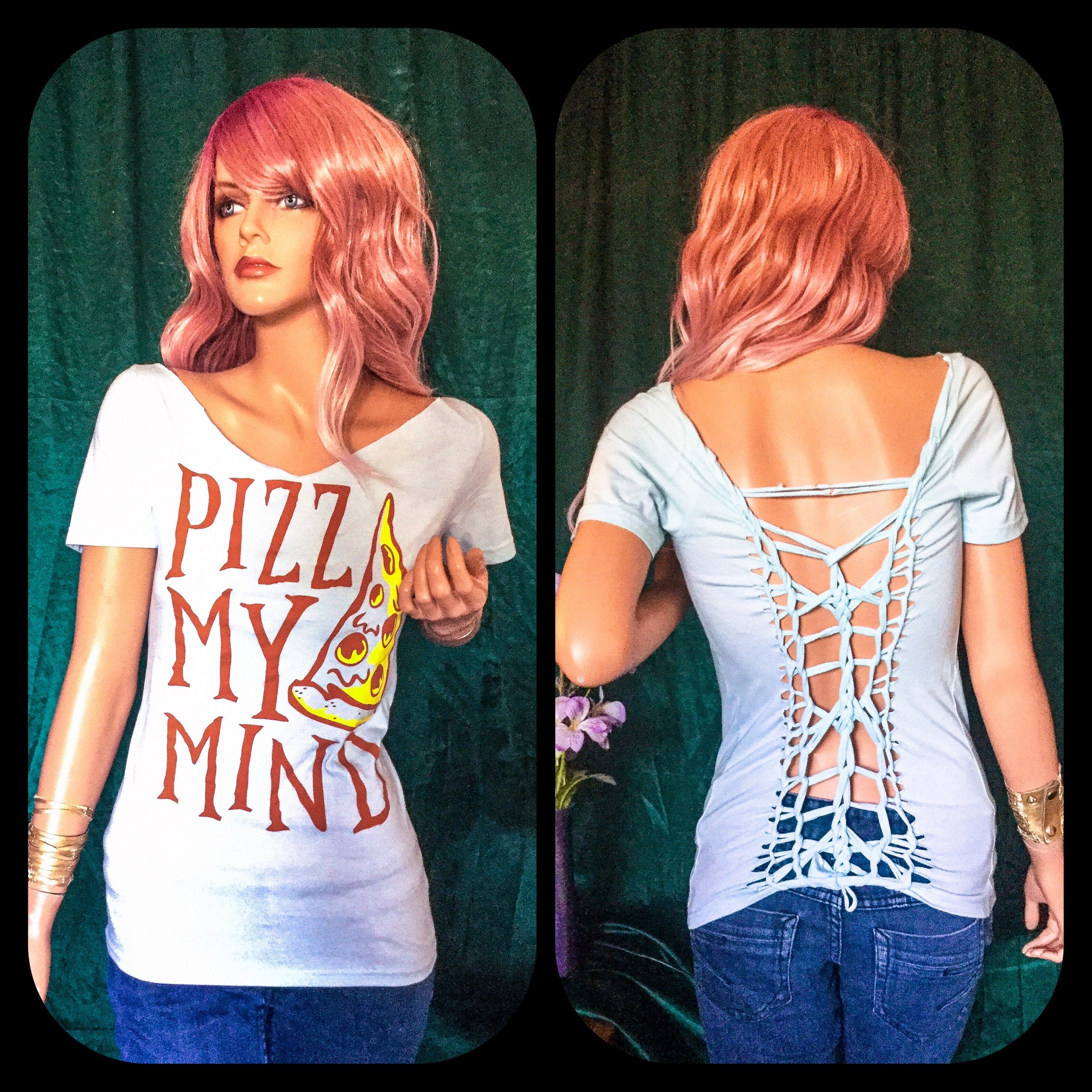 Cut up Tshirt Funny Screen Tee Work Out Yoga Gym Tee Reworked Graphic ...