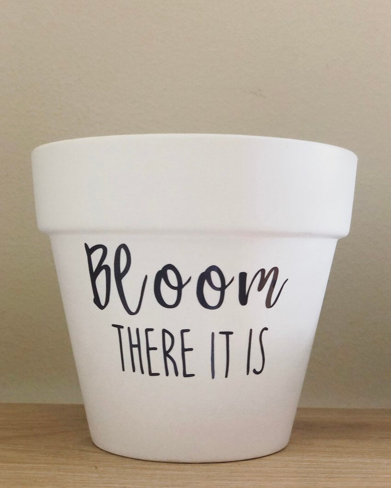 Bloom There It Is Cute Flower Pot Plant Pun Planter funny | Etsy