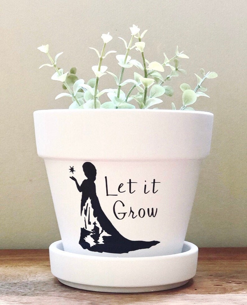 Let it GROW Flower Pot DISNEY Frozen planter Elsa pot home | Etsy