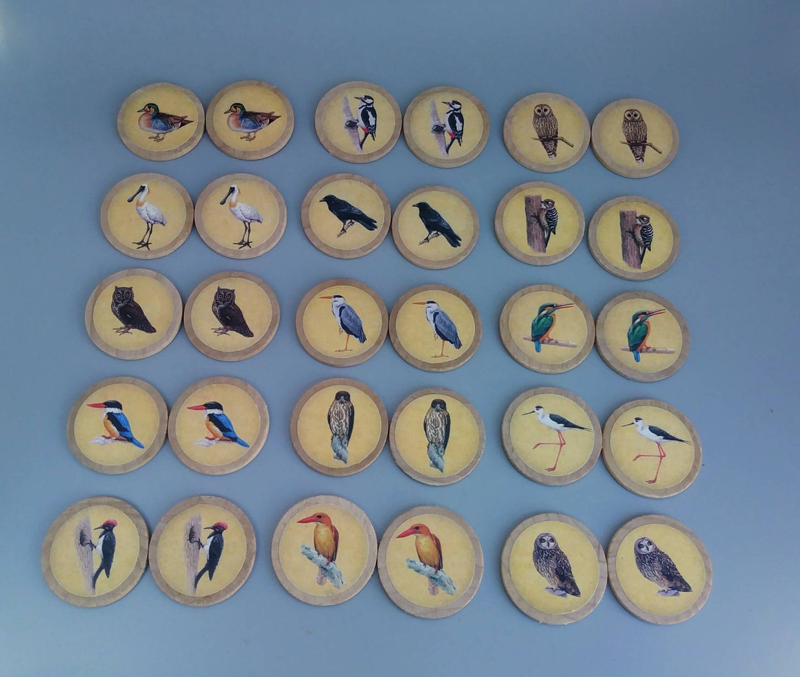 Bird Matching Game Wooden Children's Game Memory Game - Etsy
