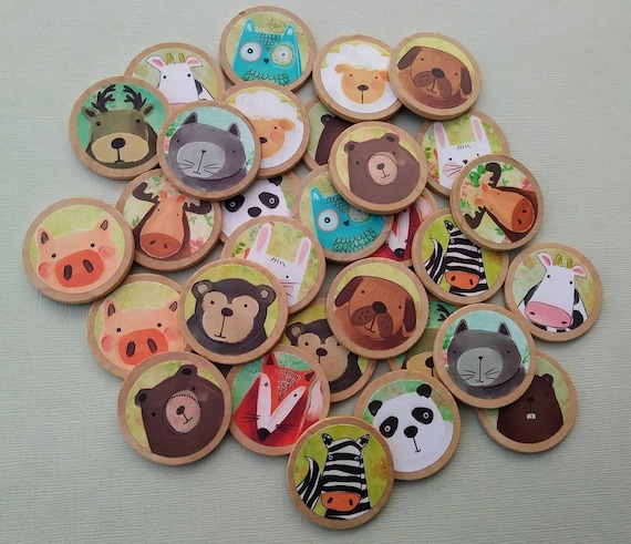 Animal Memory Game Matching Game Montessori Wooden Toy - Etsy
