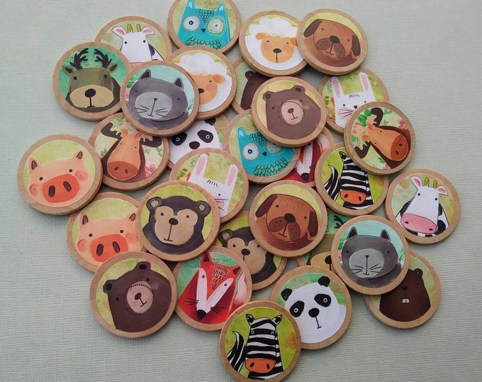 Animal Memory Game Matching Game Montessori Wooden Toy - Etsy