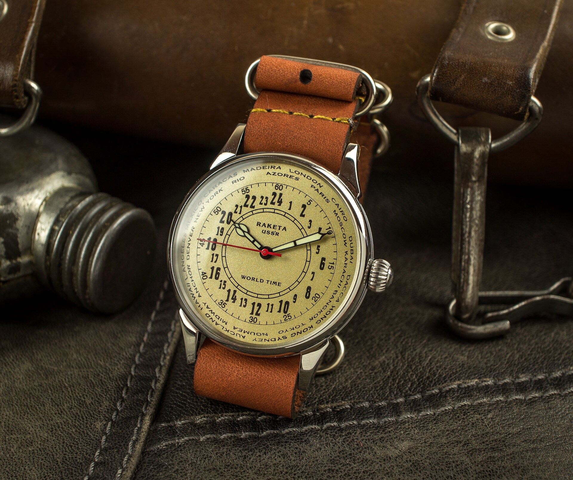 Vintage Uhr Raketa Uhr 24 Stunden Uhr | Etsy