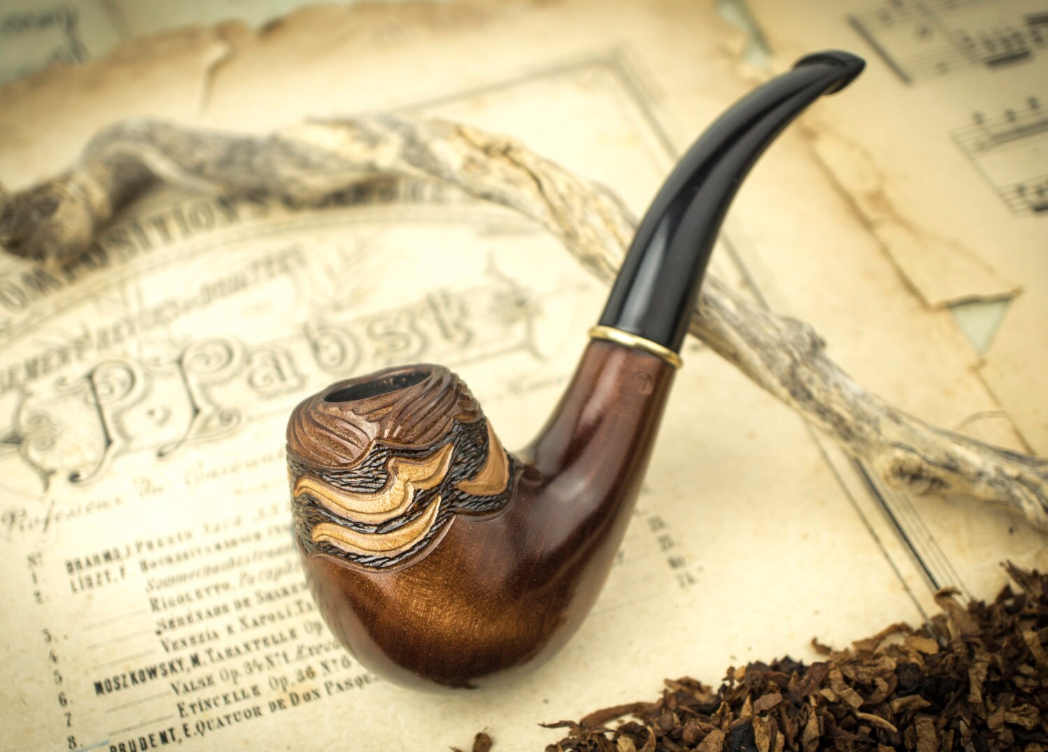 Smoking Pipe gulf Stream. Wood Carved Smoking | Etsy