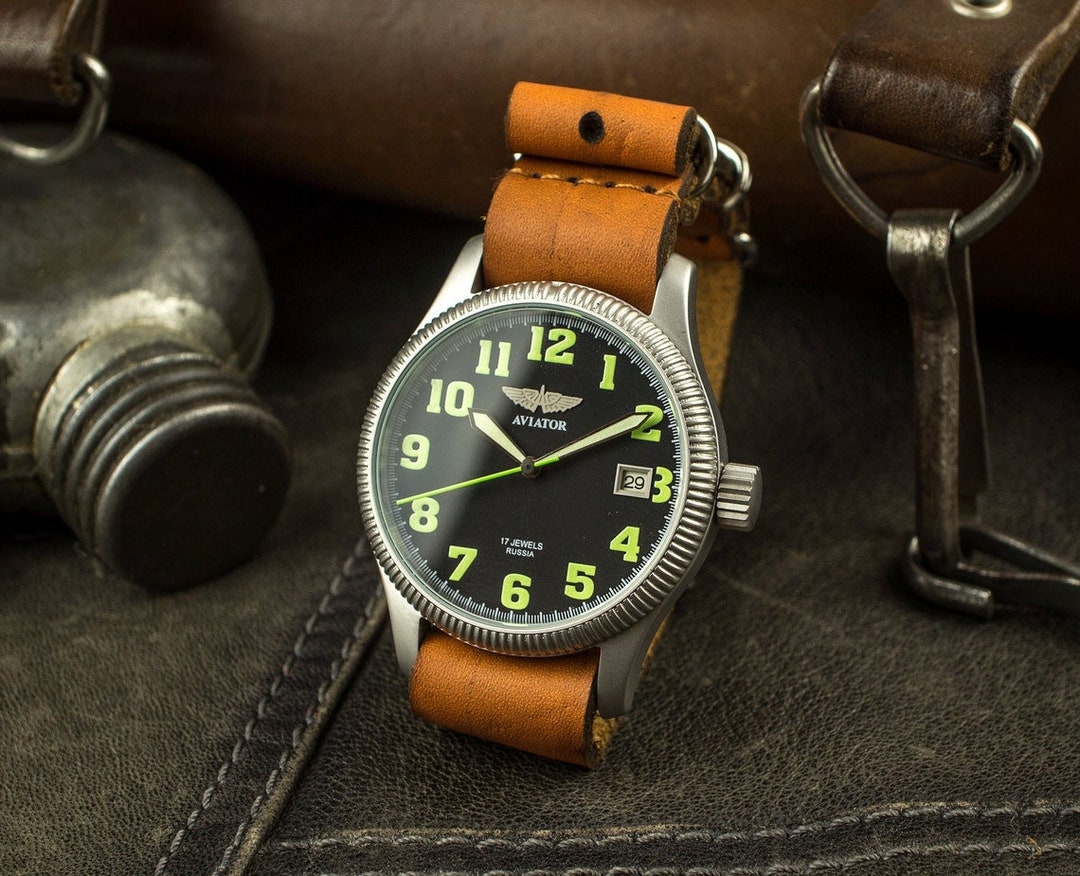 Vintage Watch, Rare Mens Watch, Aviator Watch, Vintage Wristwatch, Army ...