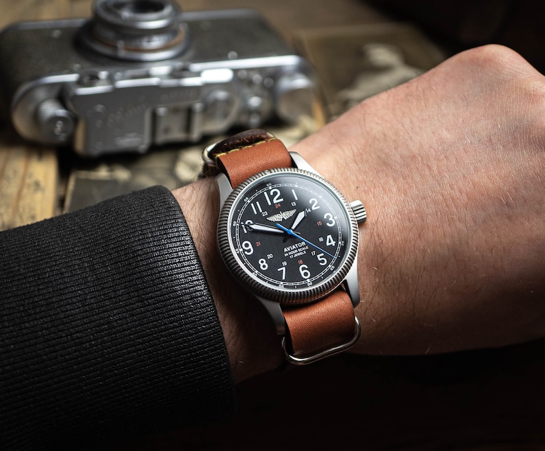 Vintage Watch, Rare Mens Watch, Aviator Watch, Vintage Wristwatch ...