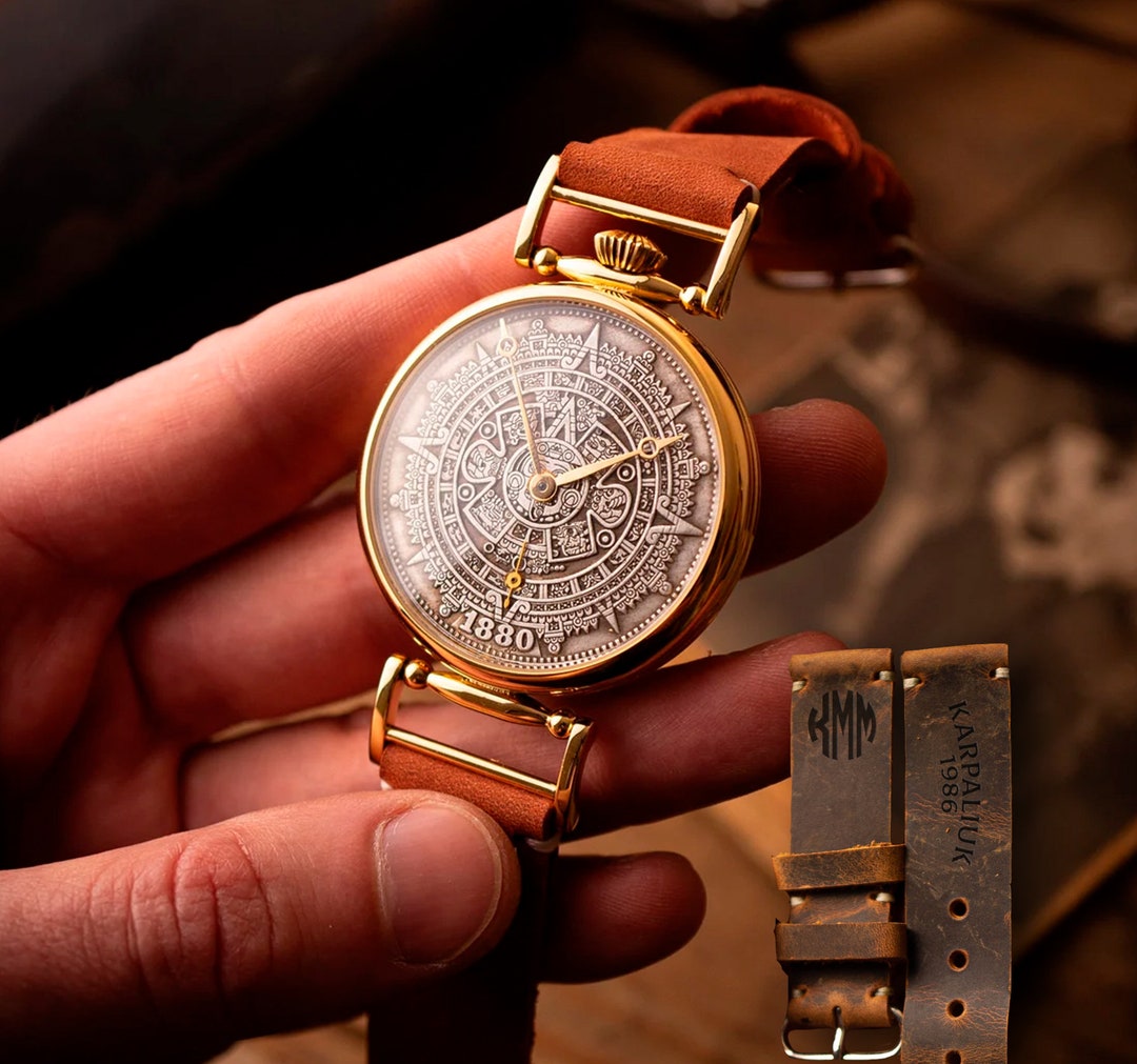 Personalized Watches, Vintage Watch, Aztec Calendar Watch, Marriage ...
