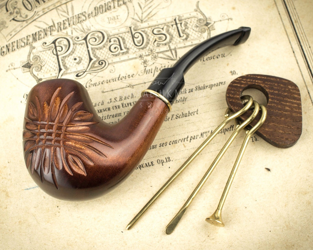 Smoking Pipe Tamper and Cleaning Tools Wood Carved Smoking | Etsy