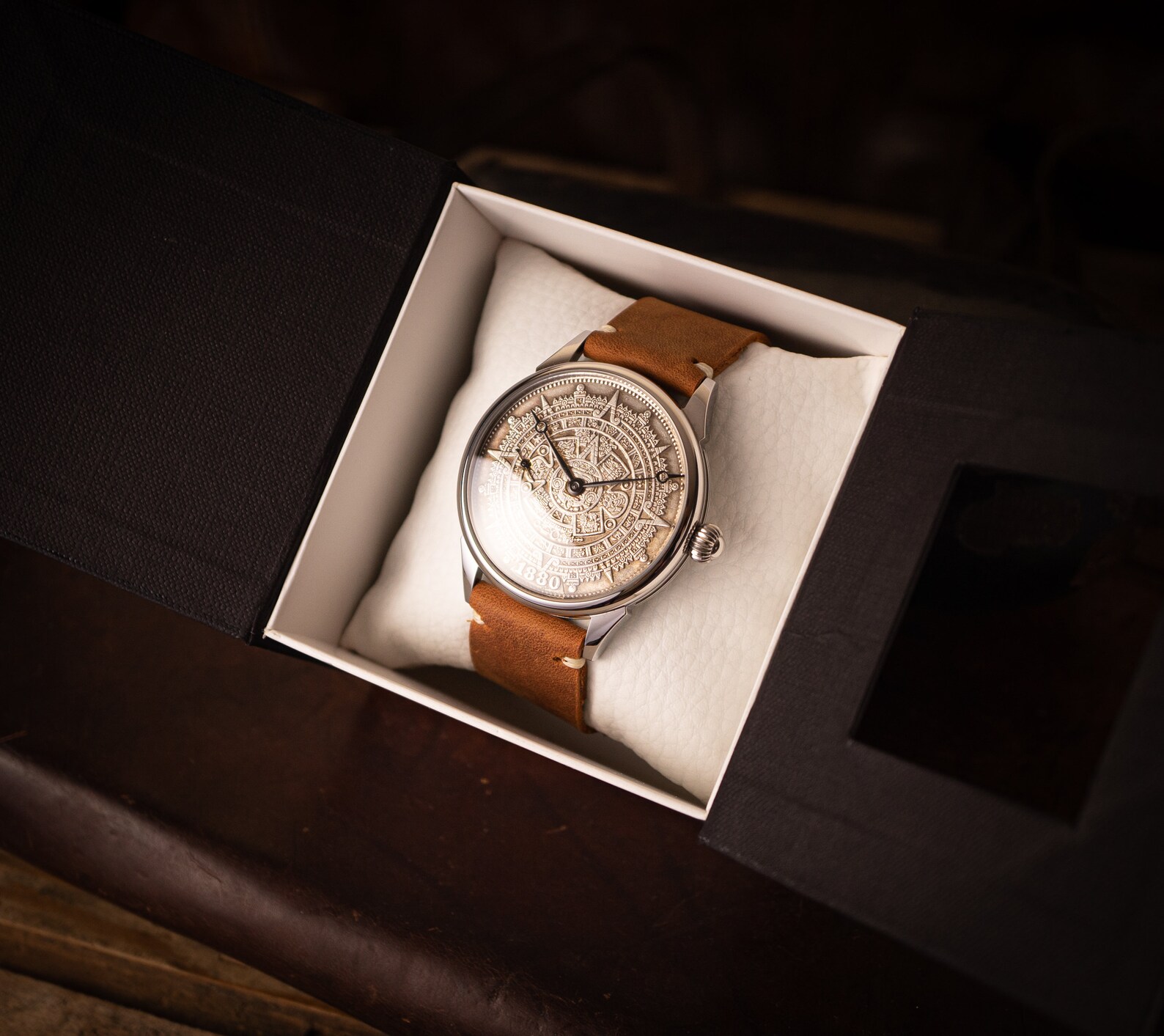 Vintage Watch, Aztec Calendar Watch, Watch Men's, Watch With a Coin ...