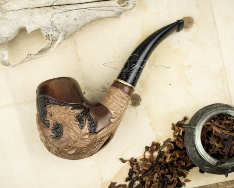 Smoking Pipe Dragon .Wood carved smoking pipe. | Etsy