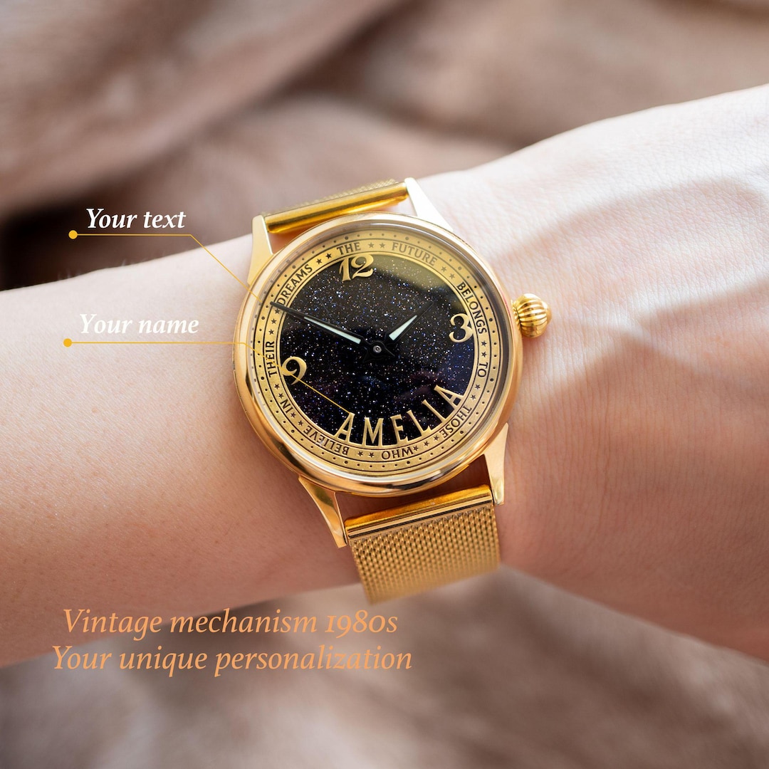 Personalized Watch, Star Dial, Wedding Anniversary Gift For, Vintage ...