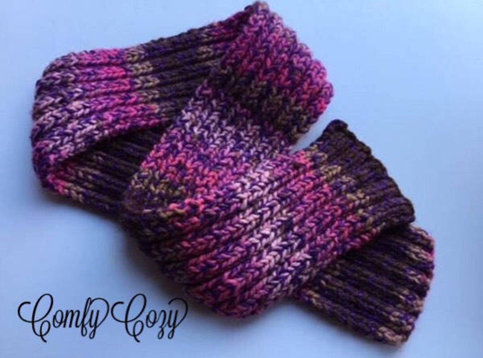 Chunky Purple Scarf Multi Color Scarf Knitted Winter Scarf - Etsy