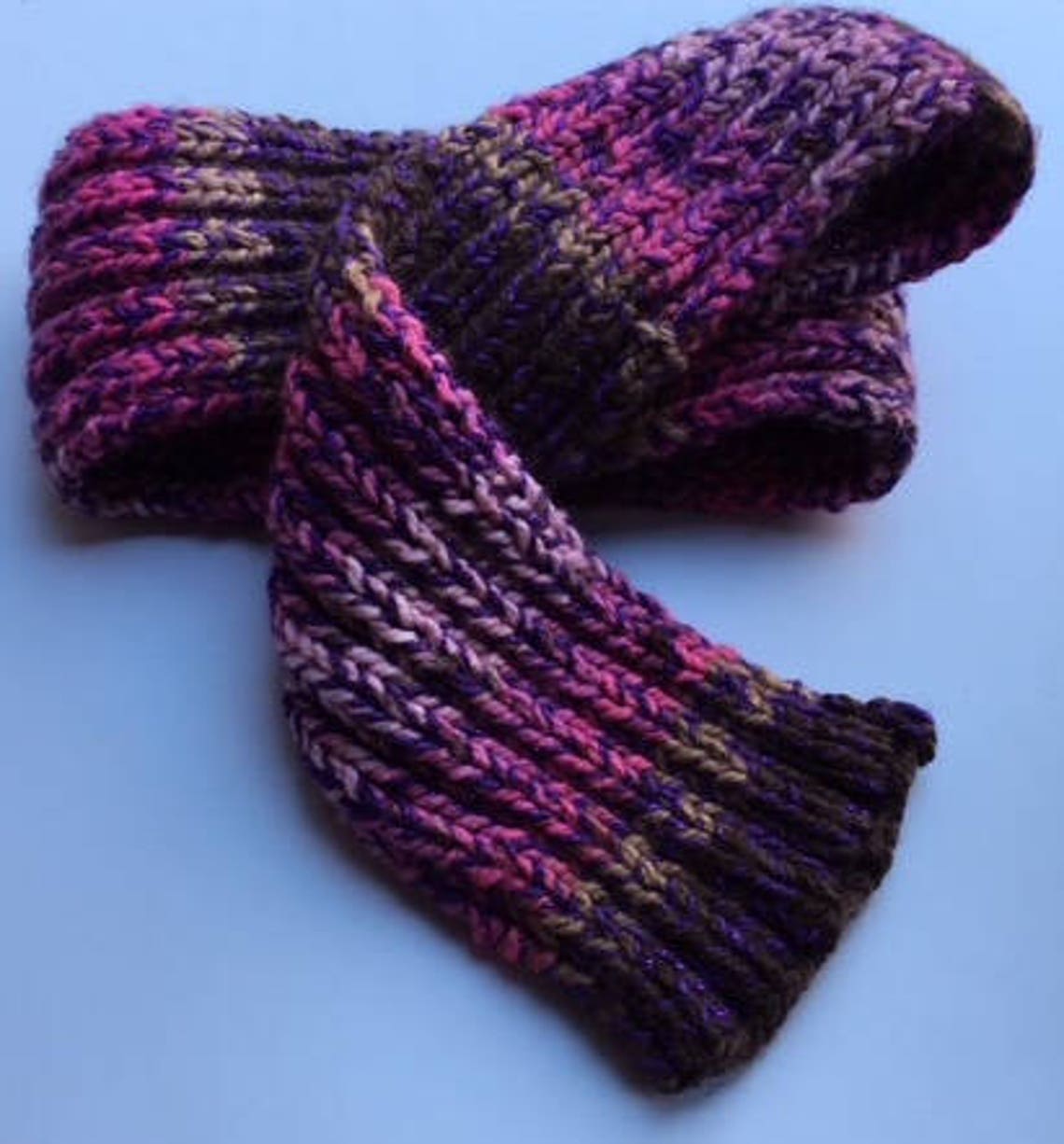 Chunky Purple Scarf Multi Color Scarf Knitted Winter Scarf - Etsy