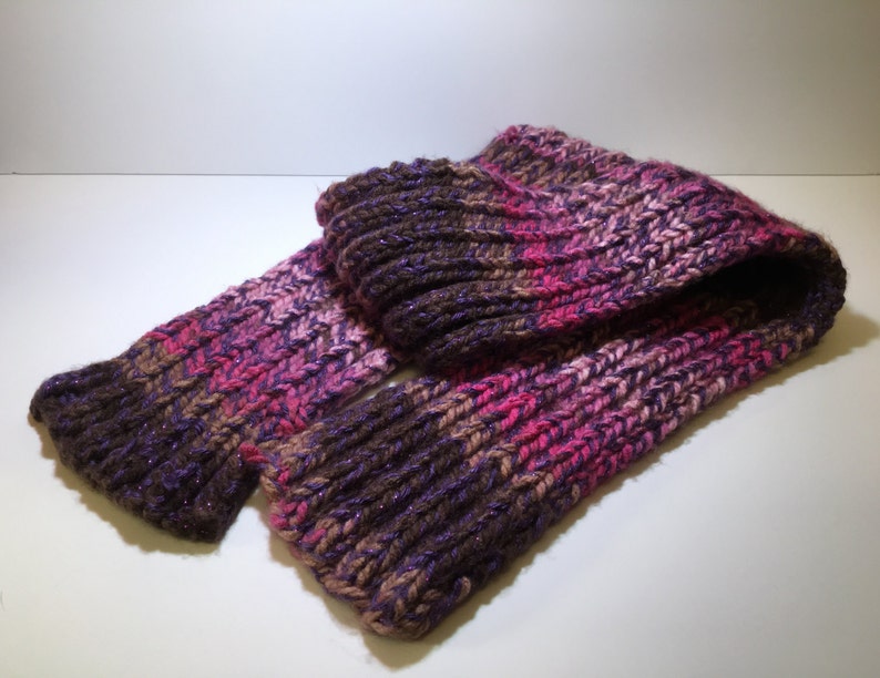 Chunky Purple Scarf Multi Color Scarf Knitted Winter Scarf - Etsy