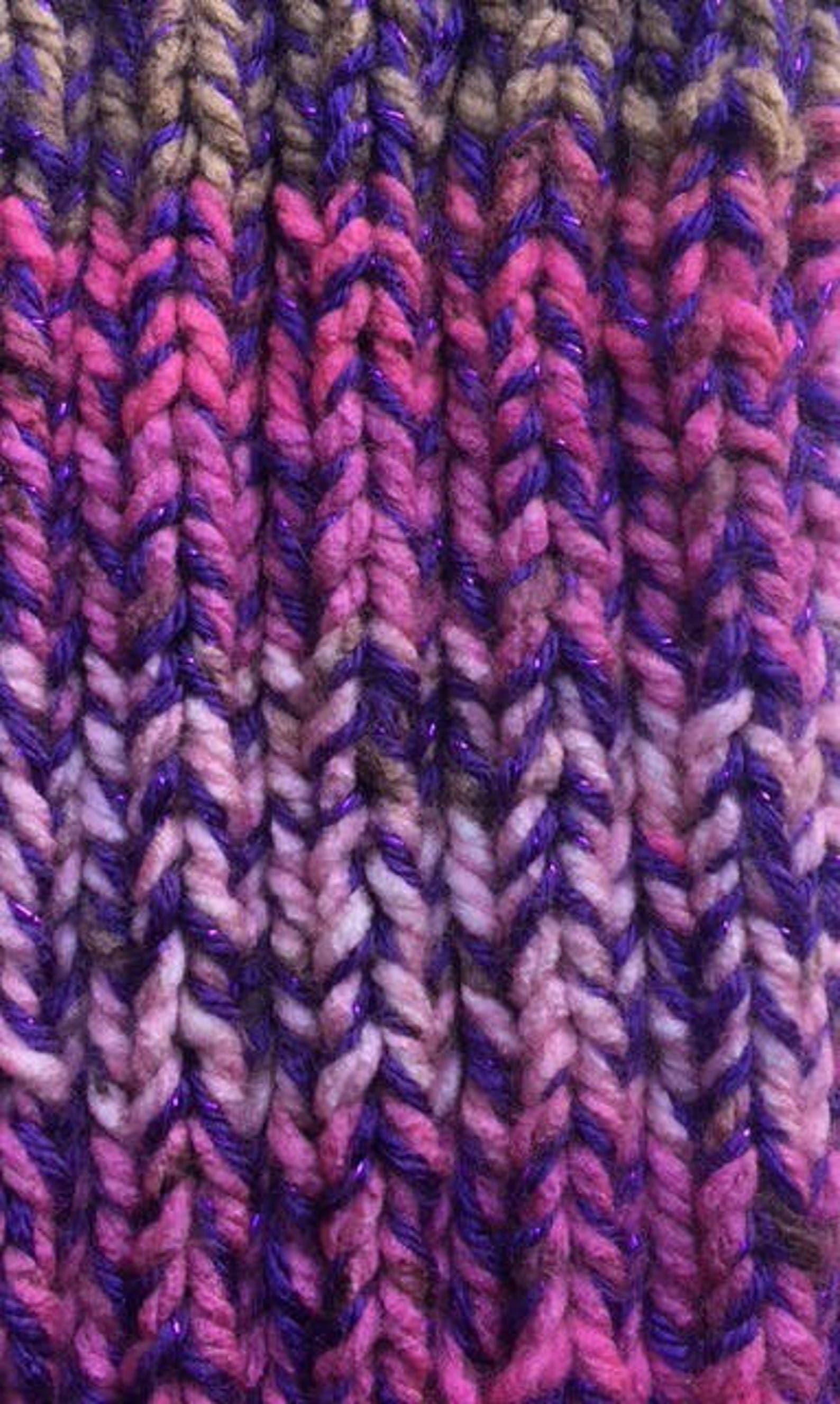 Chunky Purple Scarf Multi Color Scarf Knitted Winter Scarf - Etsy