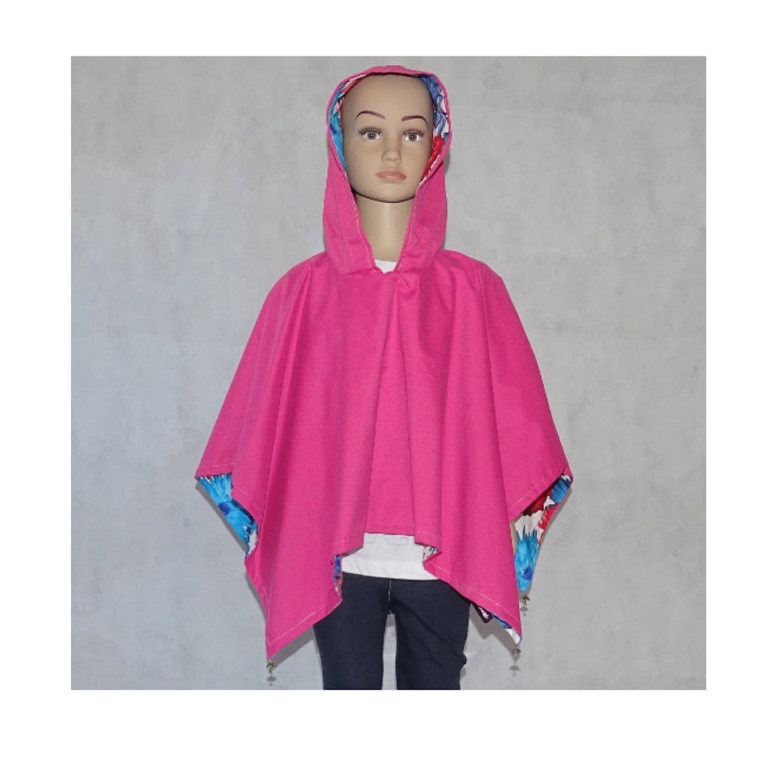 Girls Pretty Fashion Poncho Reversible Water Resistant Pink - Etsy.de