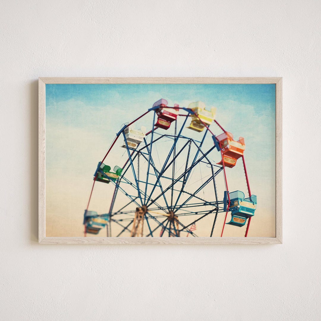 Ferris Wheel Wall Art, Ferris Wheel Print, Gallery-quality Boardwalk ...