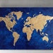 Gold Leaf Painting World Map Canvas Navy Blue Gold World - Etsy